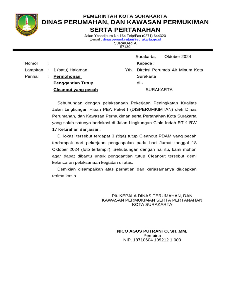 Surat Pemberitahuan Ke PDAm | PDF