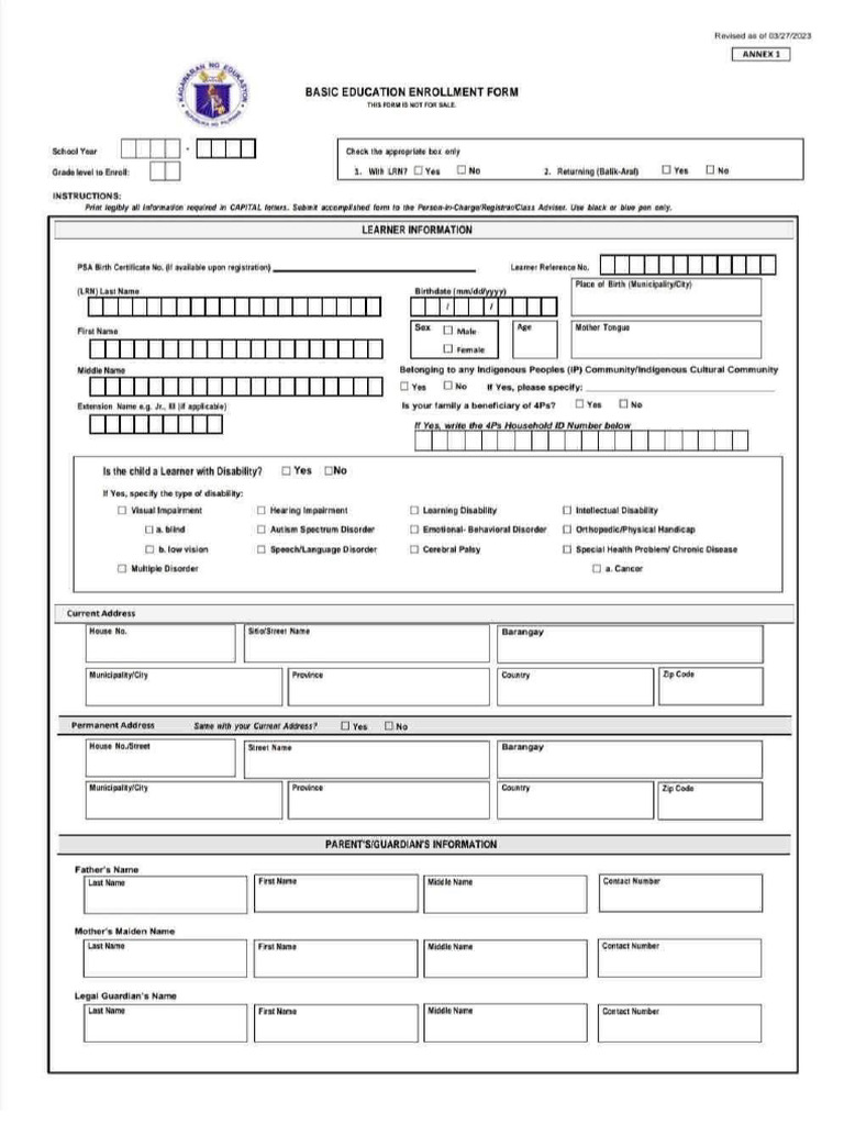 Enrollment Form | PDF