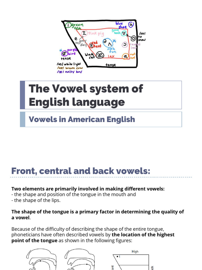 The Vowel System of English Language | PDF | Vowel | Phonetics
