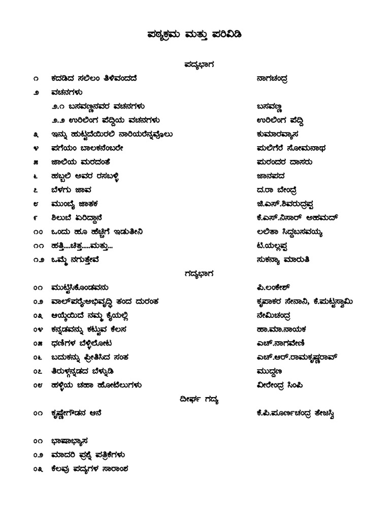 2 PUC Kannada Notes | PDF
