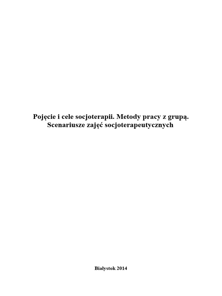 Socjoterapia | PDF
