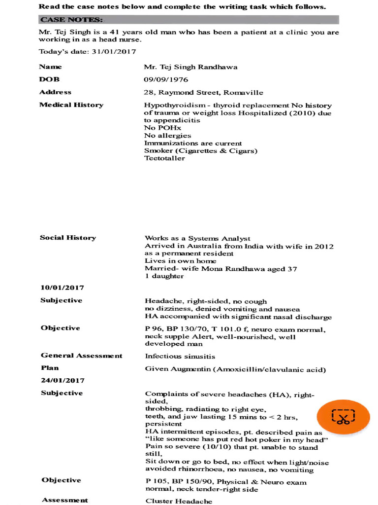 Writing Task | PDF | Medicine | Medical Specialties