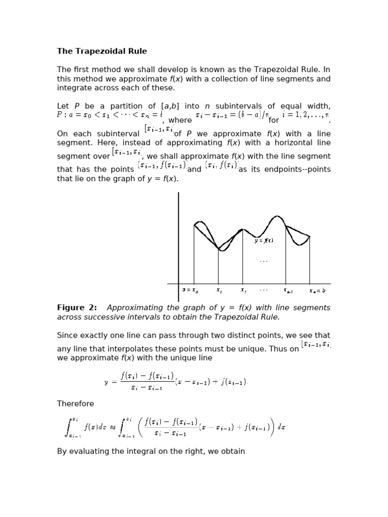 The Trapezoidal Rule | PDF | Integral | Interval (Mathematics)