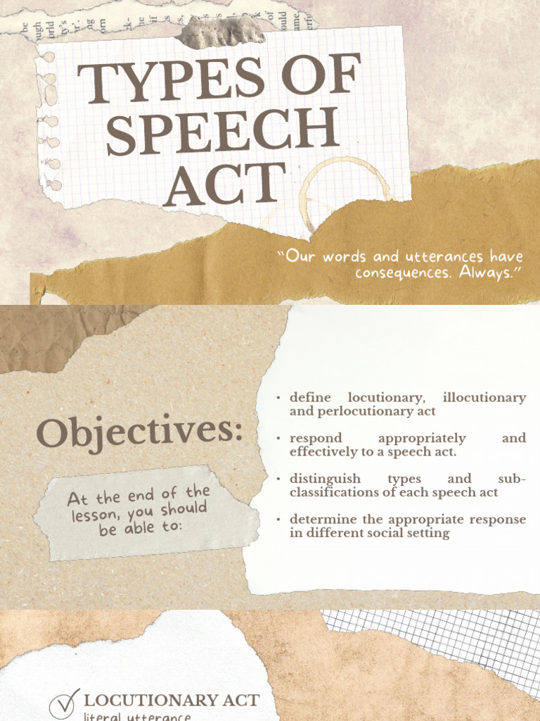 Lesson 1C L Types of Speech Acts | PDF