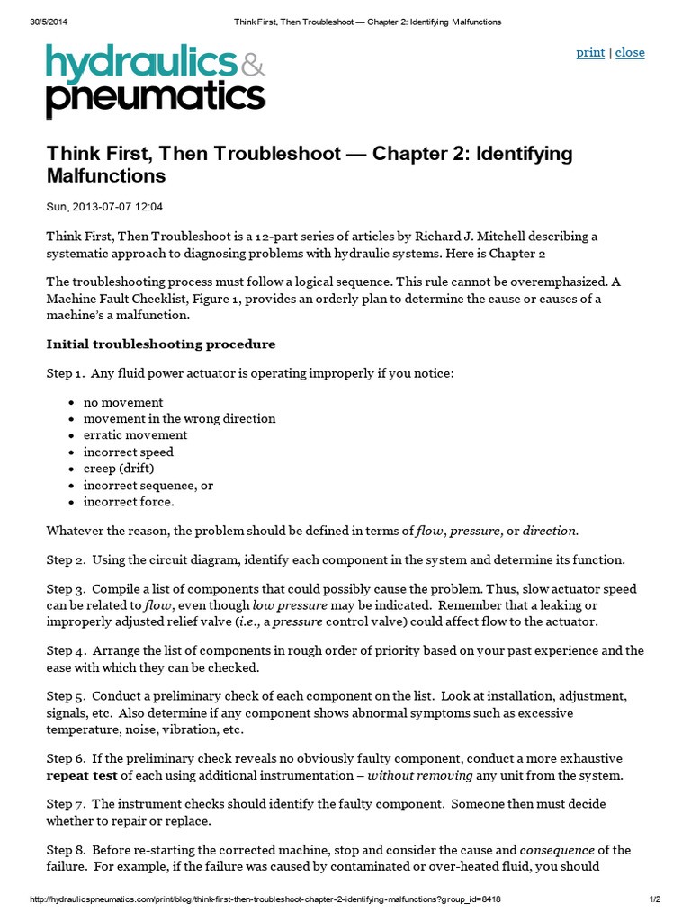 Think First, Then Troubleshoot - Chapter 2 - Identifying Malfunctions ...