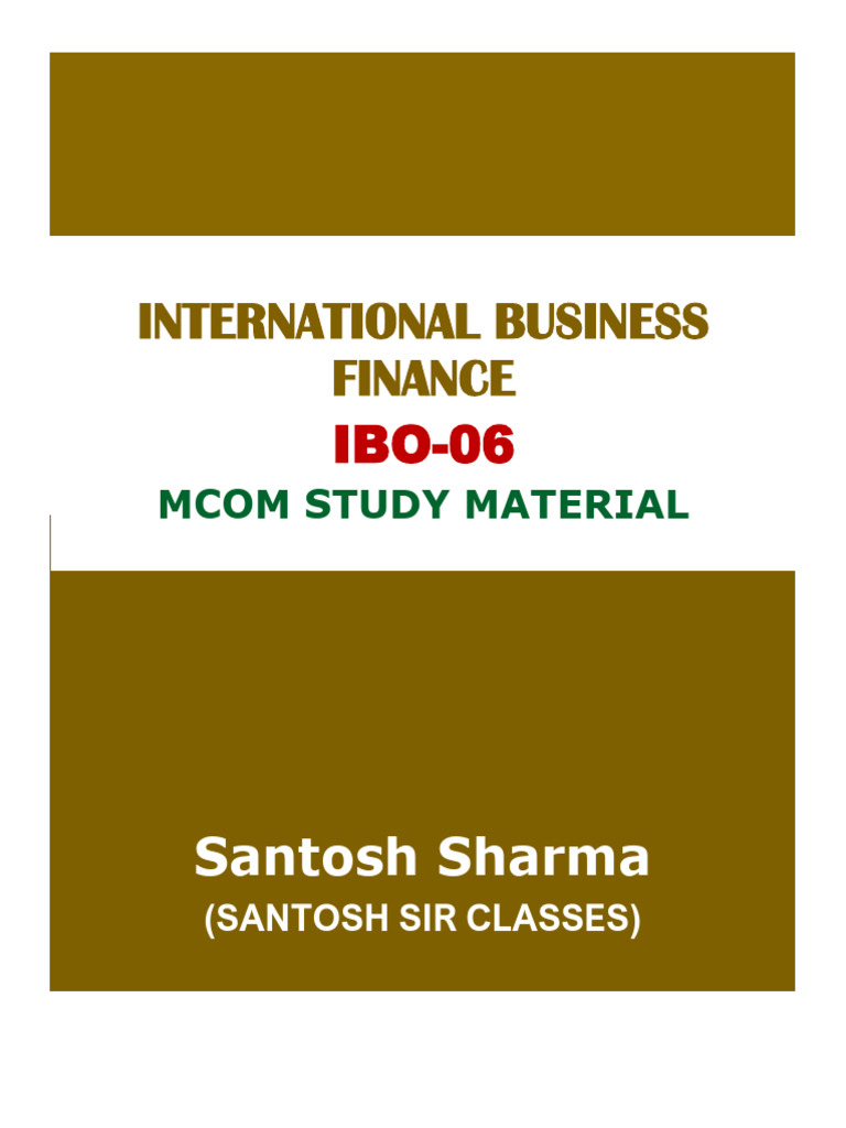 IBO 06 Latest | PDF | Foreign Exchange Market | Financial Markets