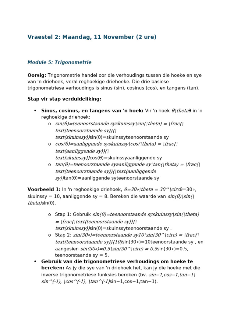 Wisk. Vraestel 2 | PDF