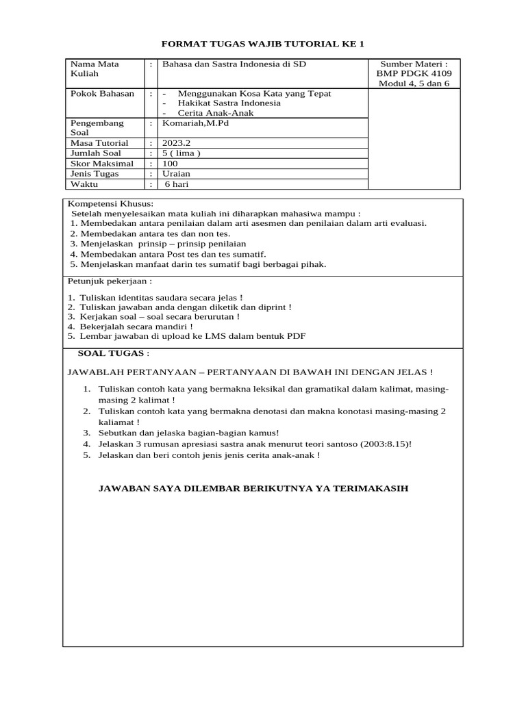 Tugas 2 BHS - Indonesia | PDF