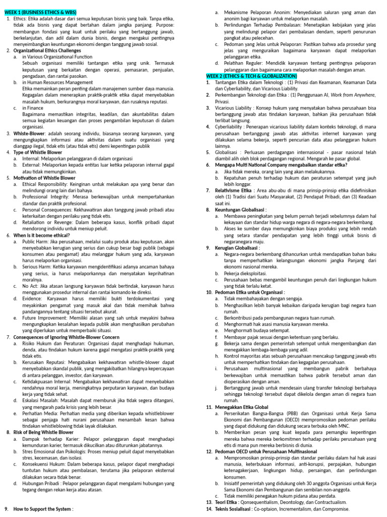Cheatsheet For Midterm Etika Edit | PDF