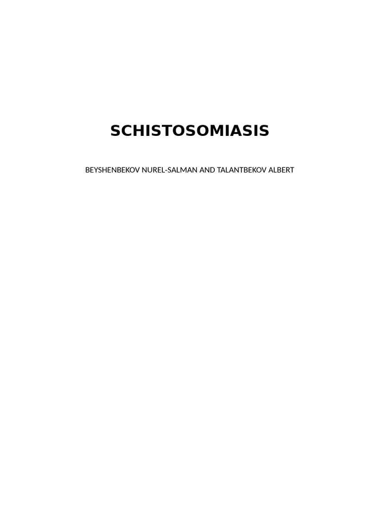 SCHISTOSOMIASIS | PDF | Diseases And Disorders | Parasitology