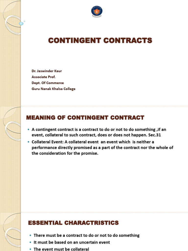 Contingent Contracts | PDF