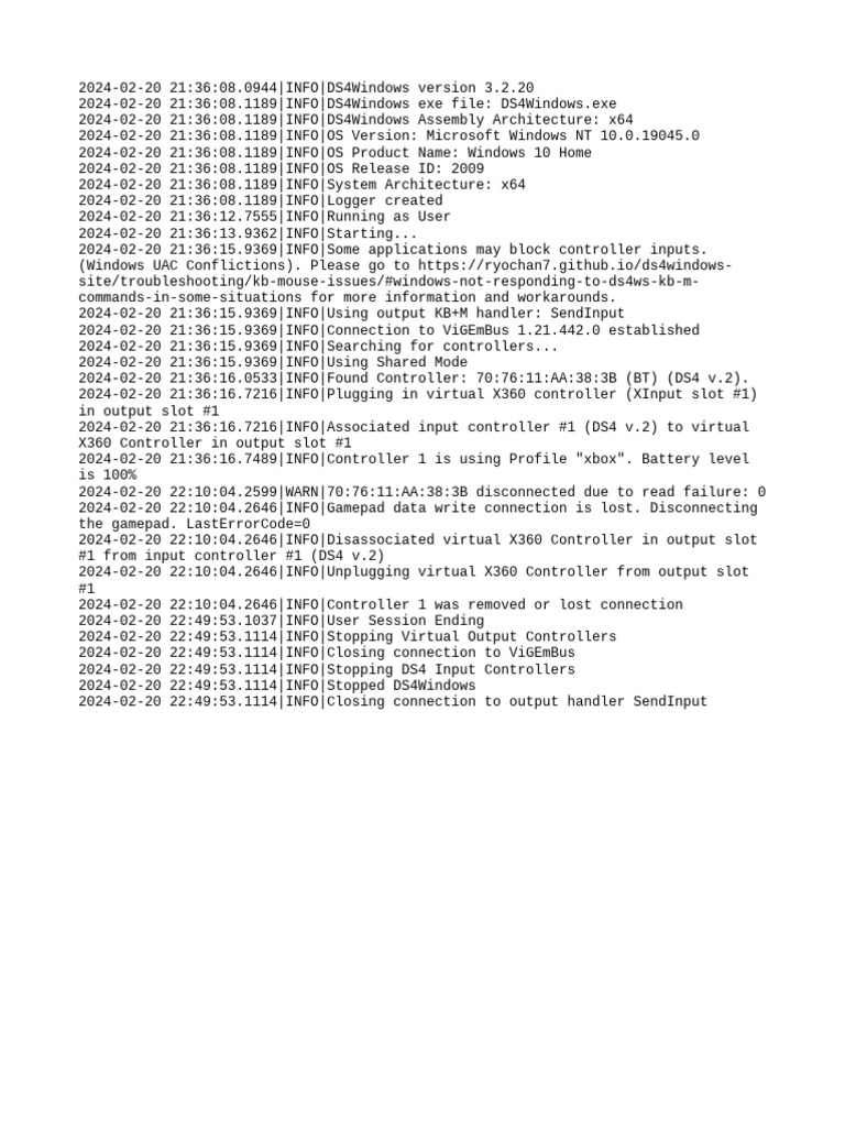 Ds4windows Log 20240220.1 | PDF