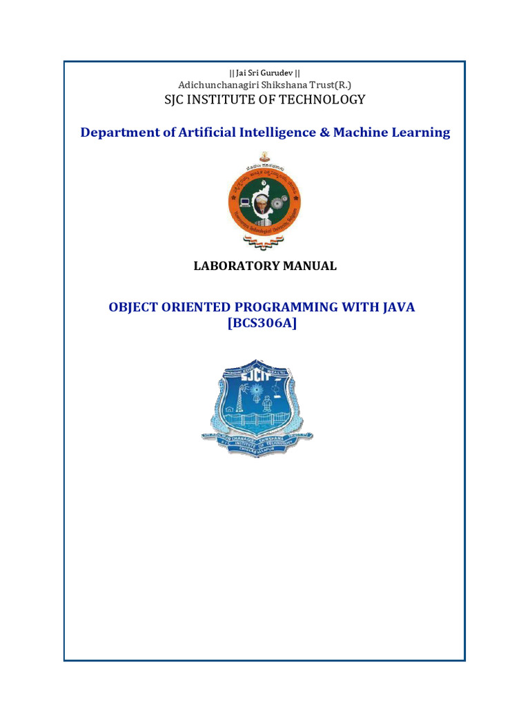 AIML - Java - Manual-2024-25 | PDF | Method (Computer Programming) | Class (Computer Programming)