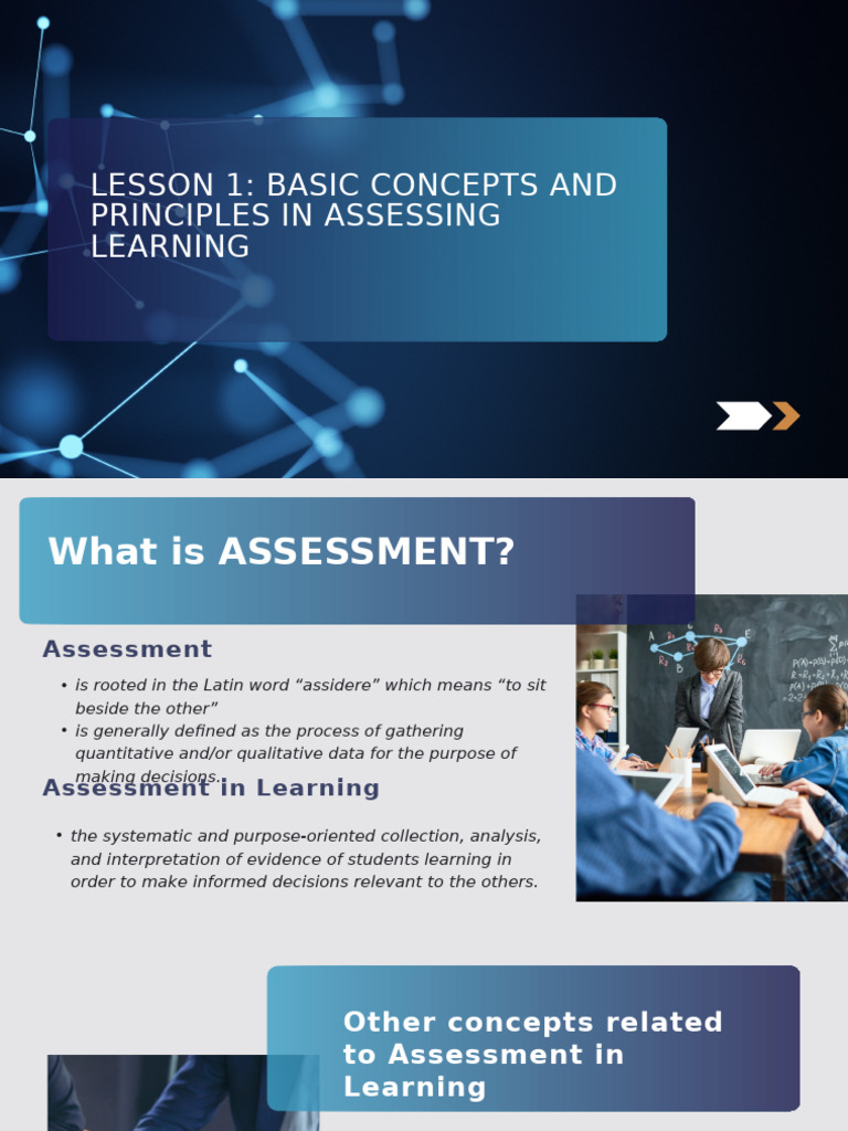 Lesson 1 Basic Concepts and Principles in Assessing Learning | PDF | Educational Assessment ...