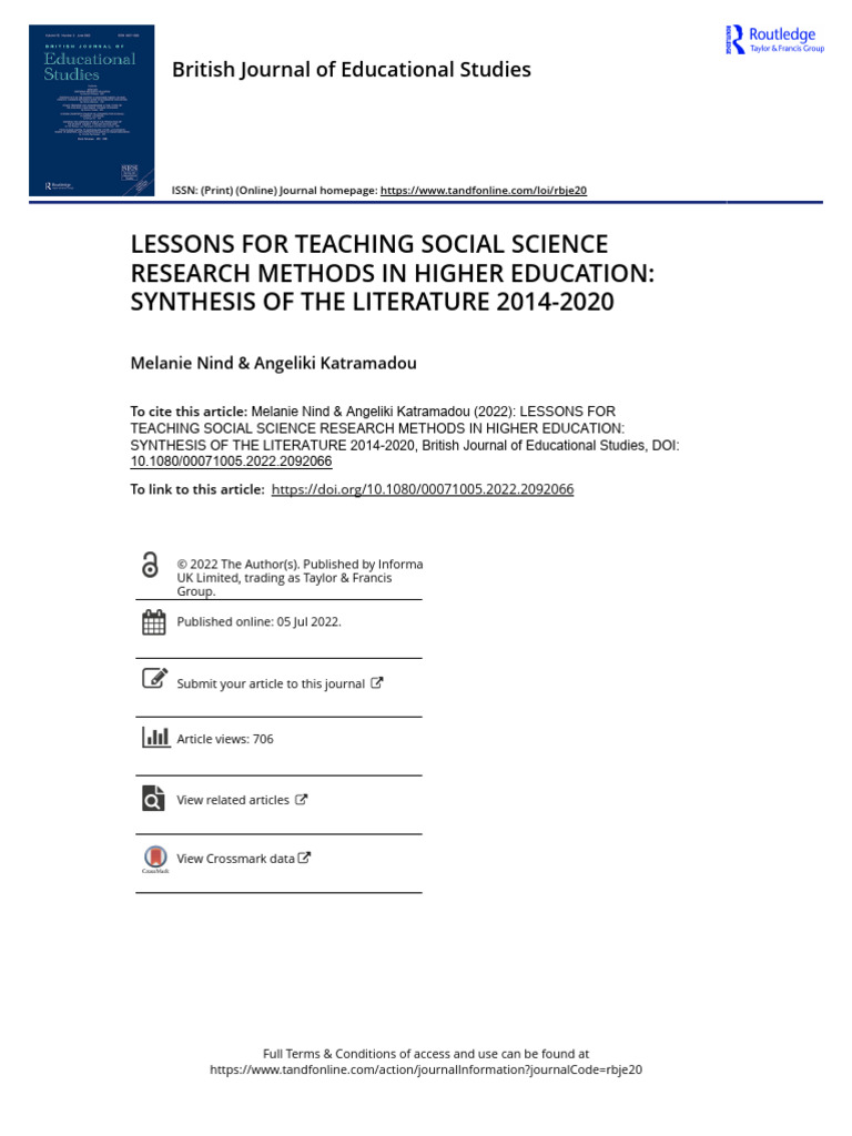 2 Teaching Social Science Research Methods | PDF | Pedagogy | Social ...
