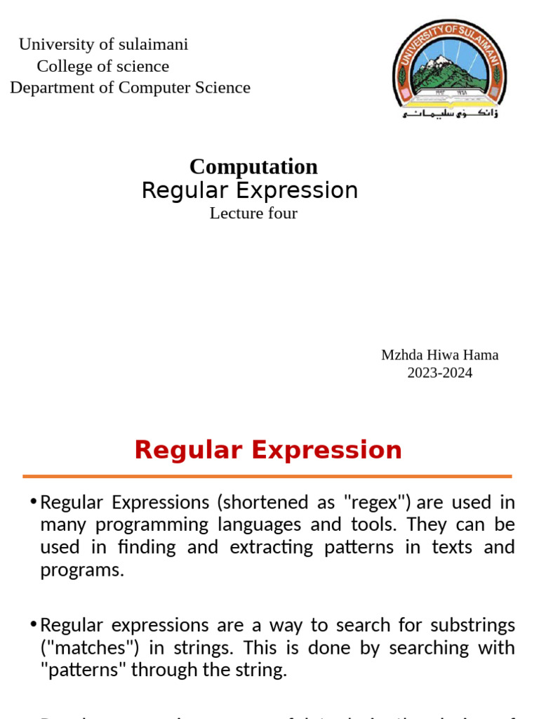 2 Regular Expression | PDF | Regular Expression | Metalogic
