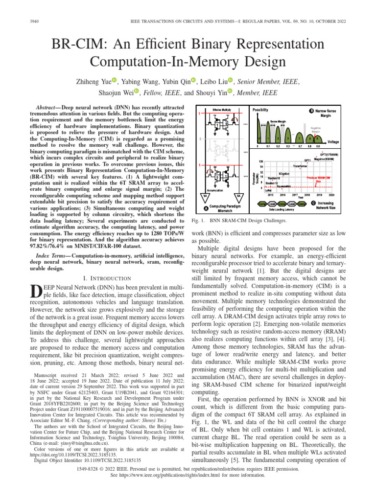 Efficient Binary CIM Design for DNNs | PDF | Analog To Digital ...
