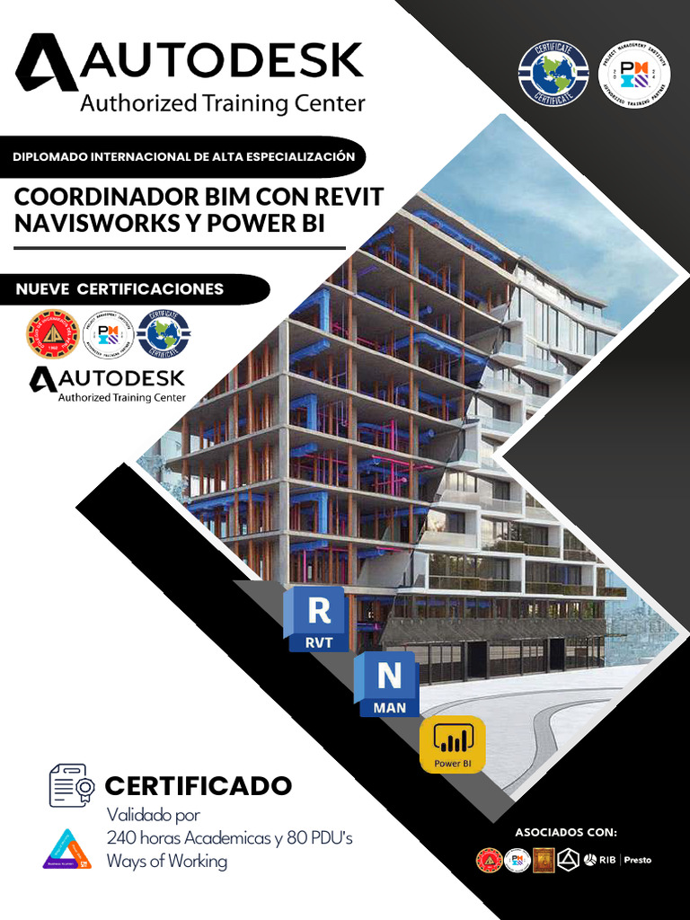 BROCHURE - 4 MESES COORDINADOR BIM CON REVIT, NAVISWORKS Y POWER BI - Waldir | PDF | Autodesk Revit