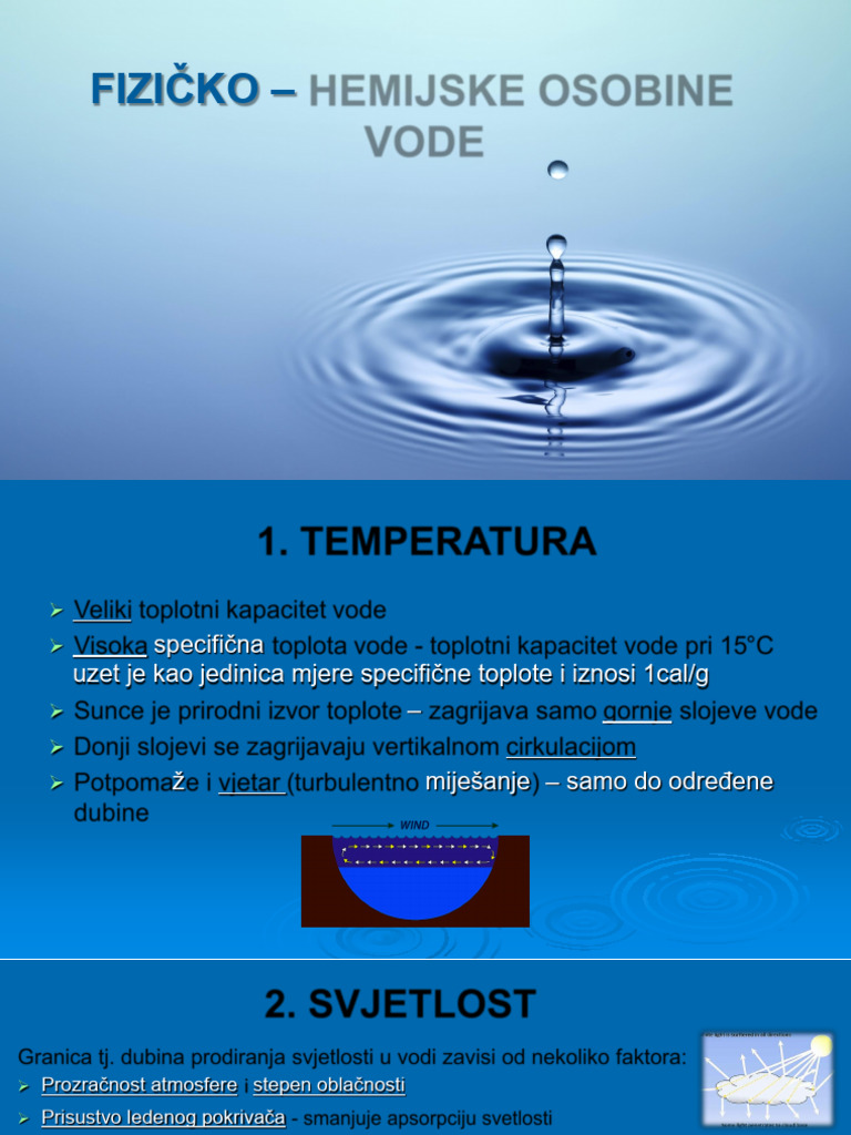 Fizicko-Hemijske Osobine Vode | PDF