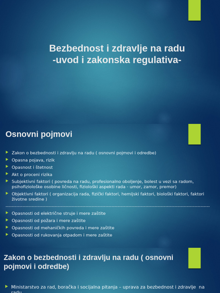 Bezbednost I Zdravlje Na Radu 1 | PDF
