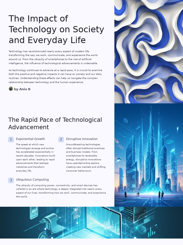 The Impact of Technology On Society and Everyday Life | PDF | Home ...