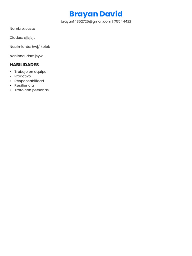 Brayan David - CV | PDF