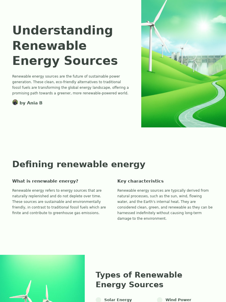 Understanding Renewable Energy Sources | PDF | Renewable Energy ...