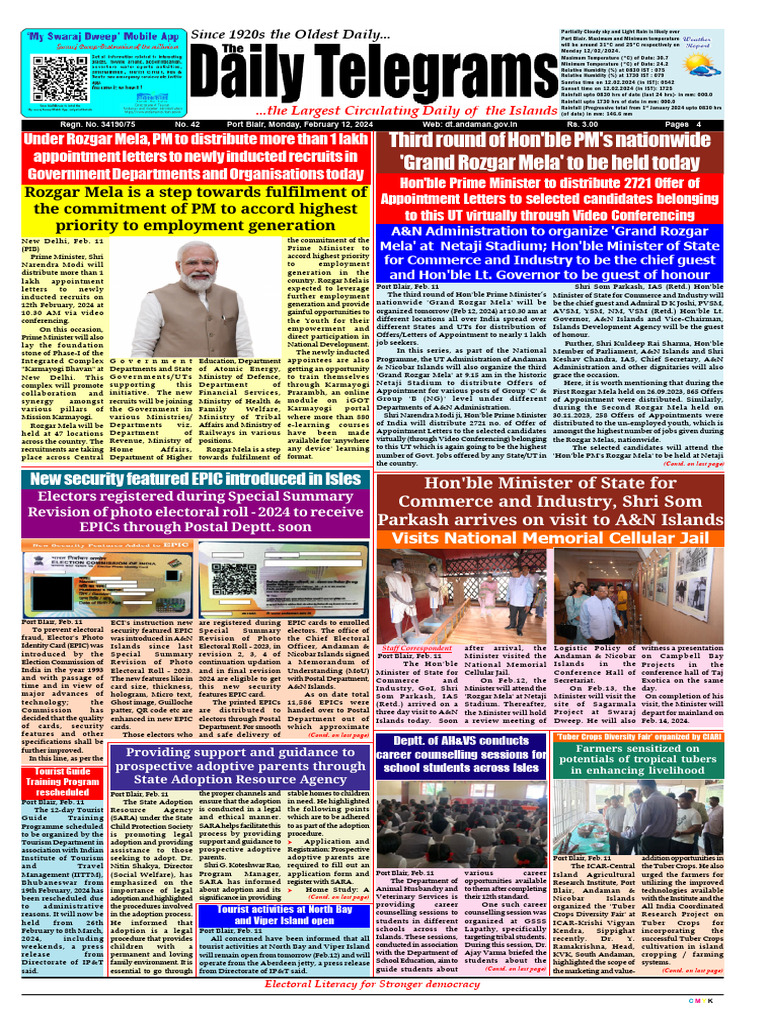Daily Telegram Andaman News | PDF
