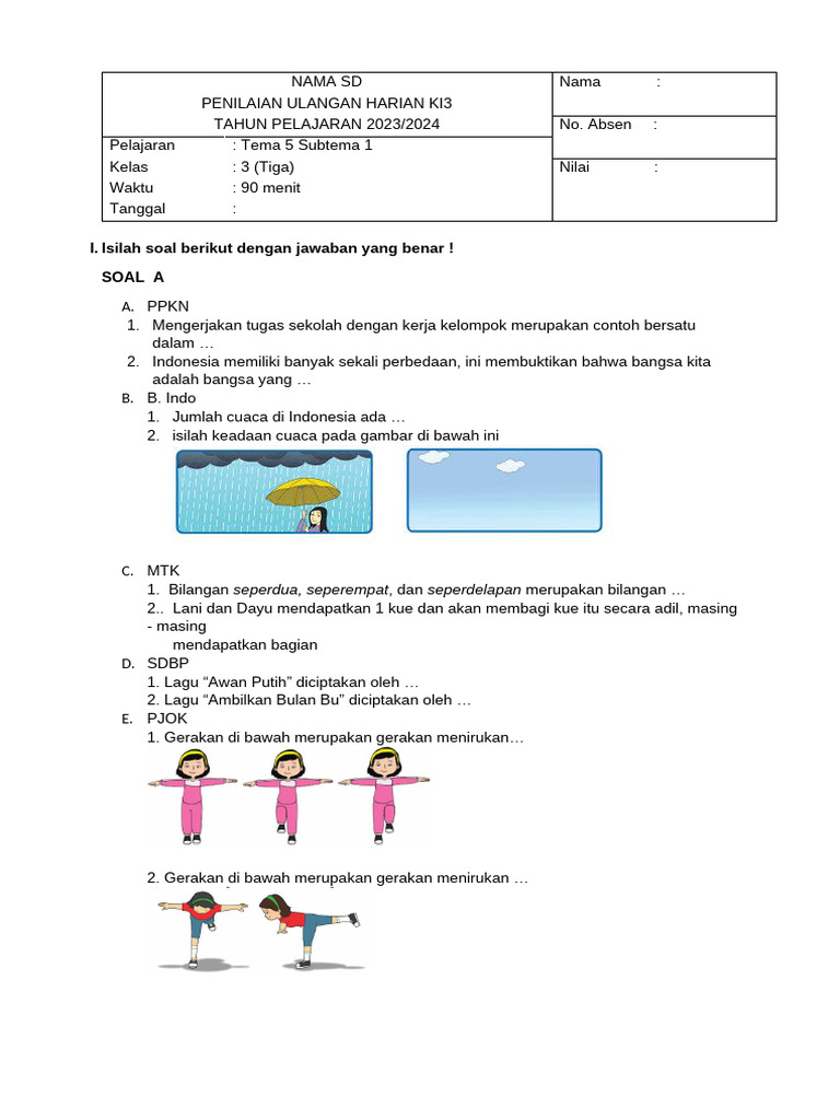 Soal PH Tema 5 | PDF