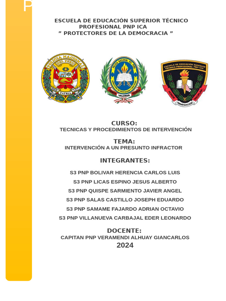 Intervención a Presunto Infractor | PDF | Policía | Cumplimiento de la ley