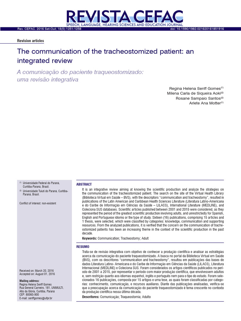 tArticulo traqueo | PDF | Communication | Nonverbal Communication