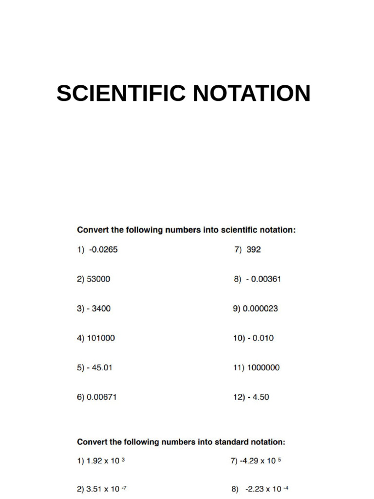 Scientific Notation | PDF