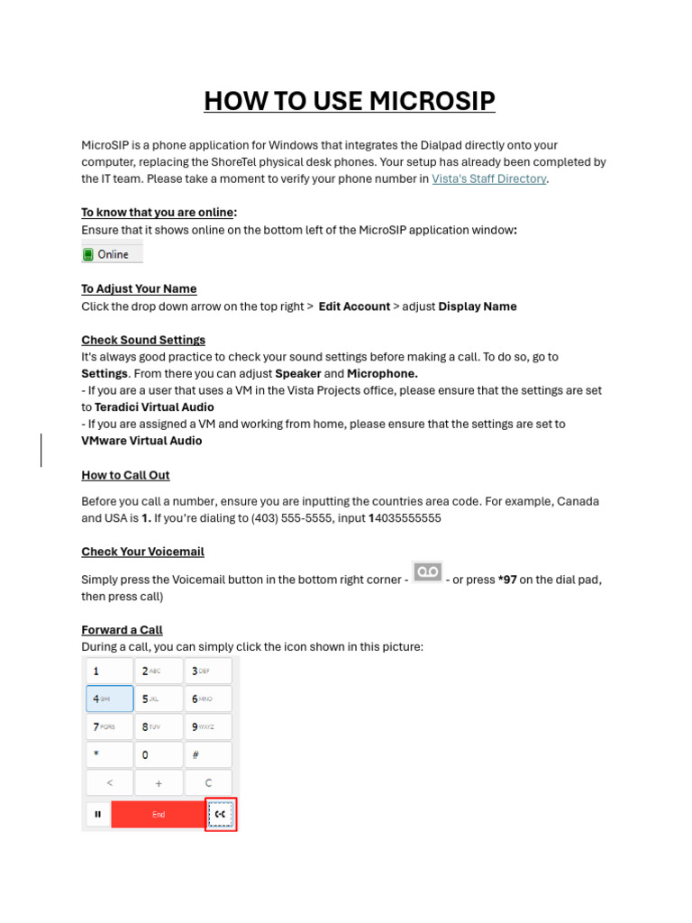 How to Use Microsip 3 | PDF