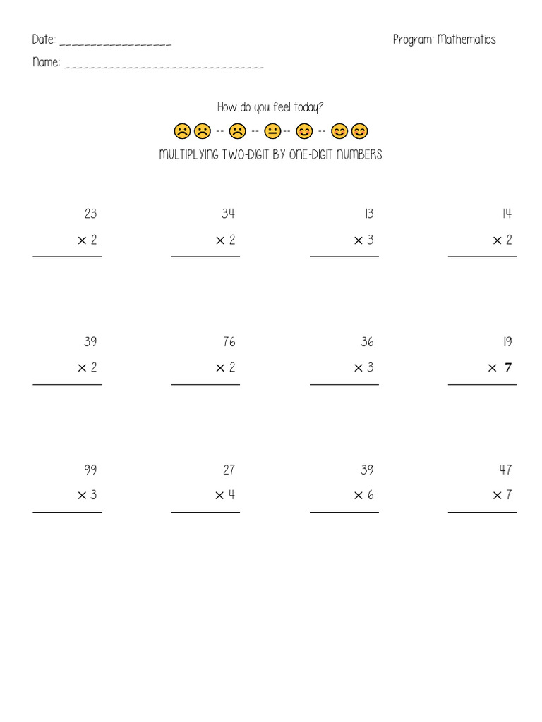 Math Lesson 2 - Multiplying 2-Digit Numbers | PDF