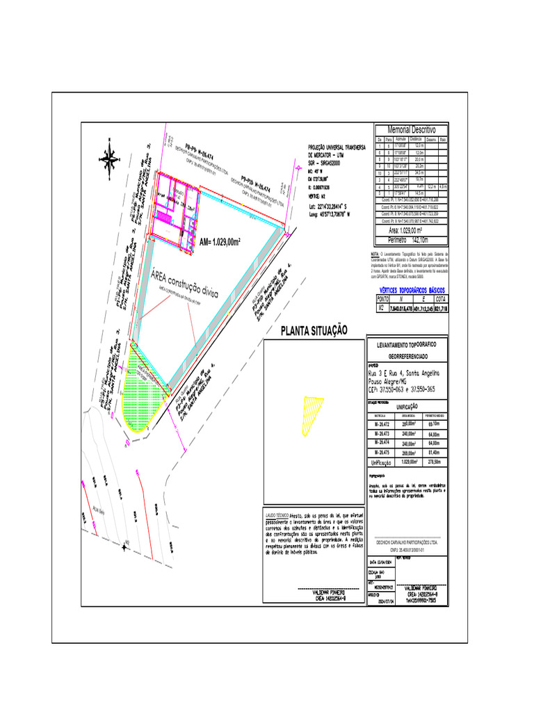 LVT Planialtplanialtimétrico LAUDO PROJETO JH Prefei | PDF | Tecnologia geográfica | Pesquisas