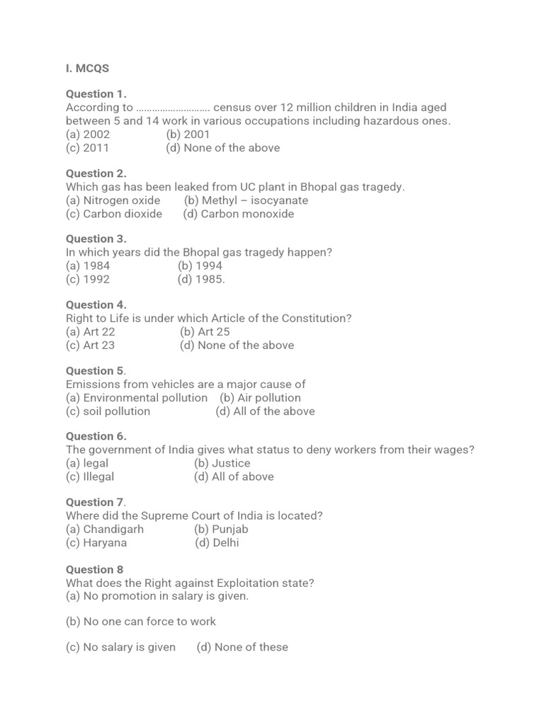 Class 8 SST Revision Worksheet | PDF | Human Impact On The Environment ...