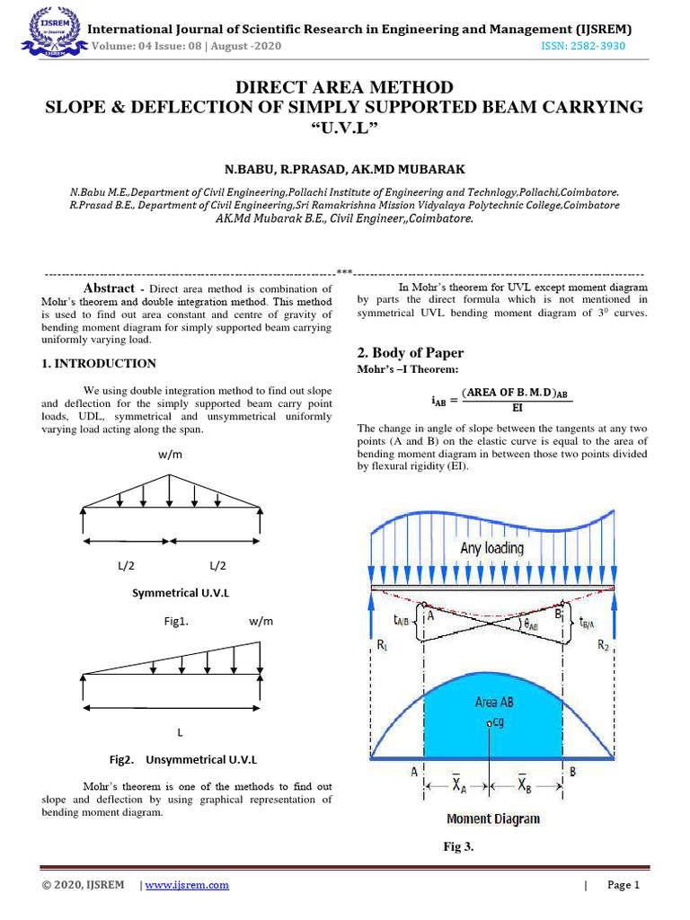 Direct Area Method Slope and Deflection | PDF | Beam (Structure) | Mechanical Engineering