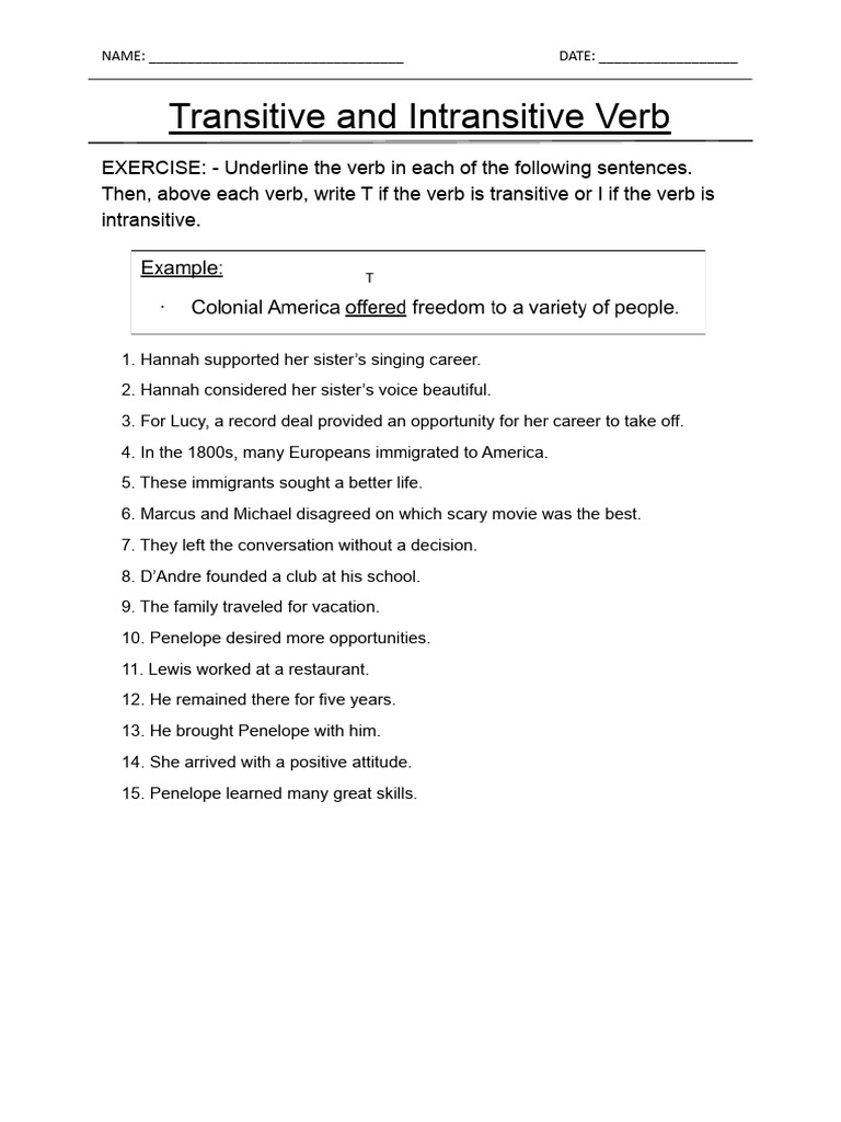 Class 7 English Grammer Transitive and Intransitive Verbs PDF Merged ...