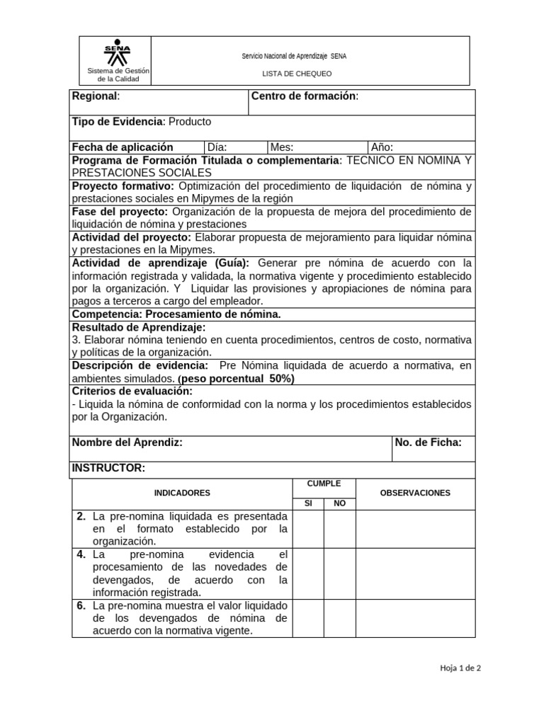 Lista De Che Nomina Ra 3 Fas 2 A1 Y A2 Nps Producto Pdf