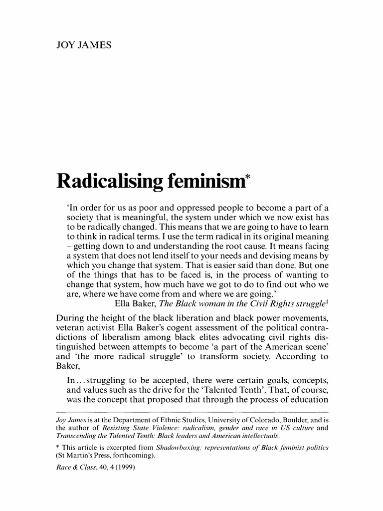 Radicalising Feminism | PDF