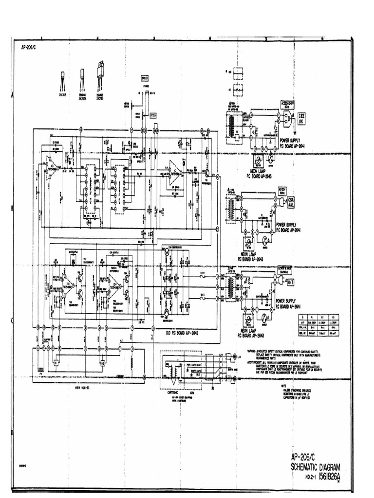 Akai Ap-206c Turntable Schematic | PDF