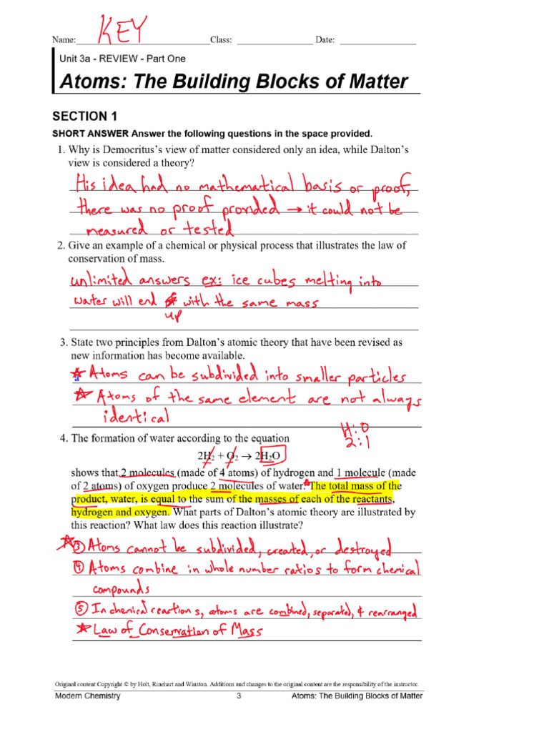 Unit 3a Study Guide Part 1 Key Pdf