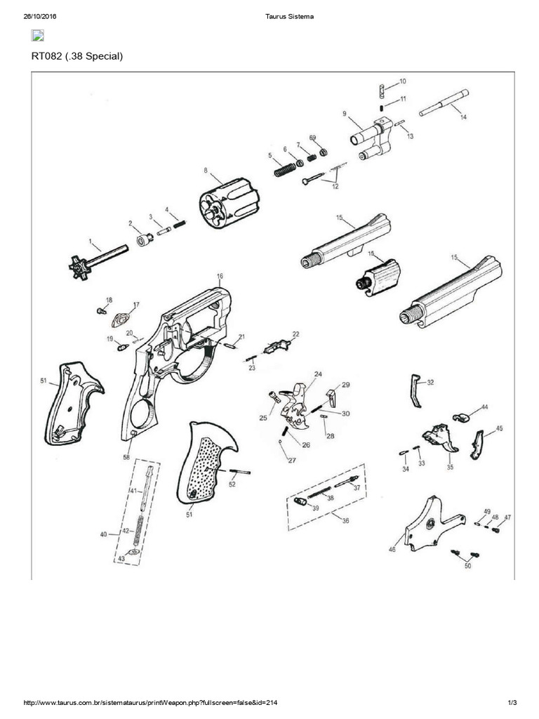 Vista Explodida RT 82 Taurus | PDF | Armas de fogo | Balística