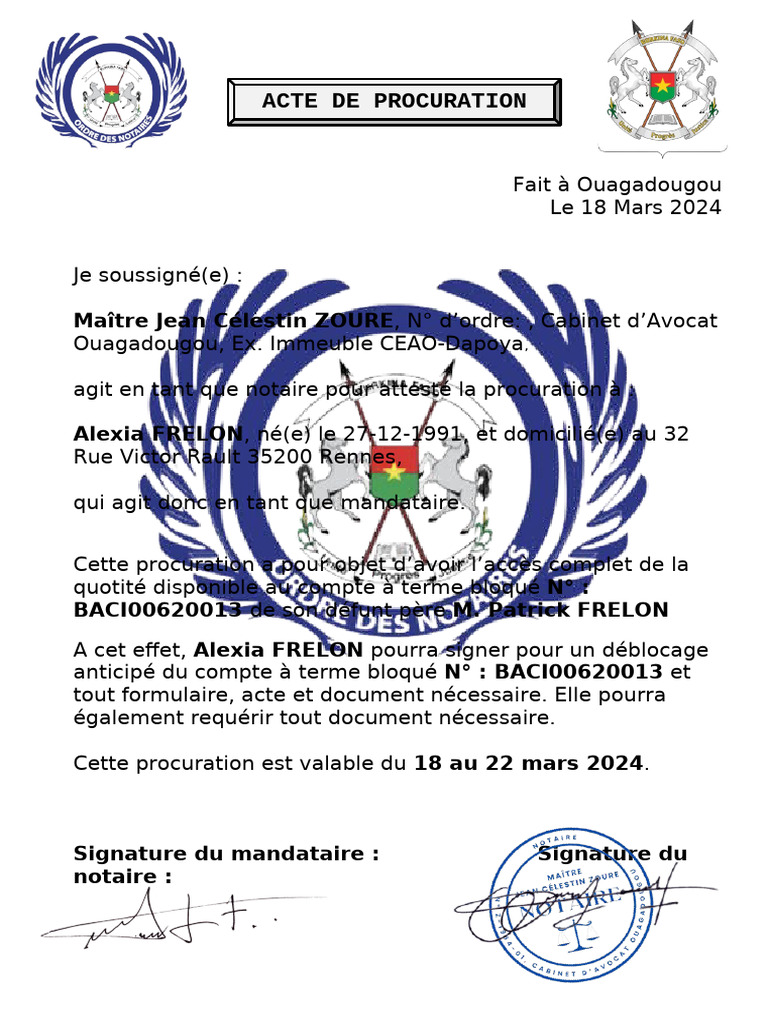 Modele Procuration Belgique | PDF