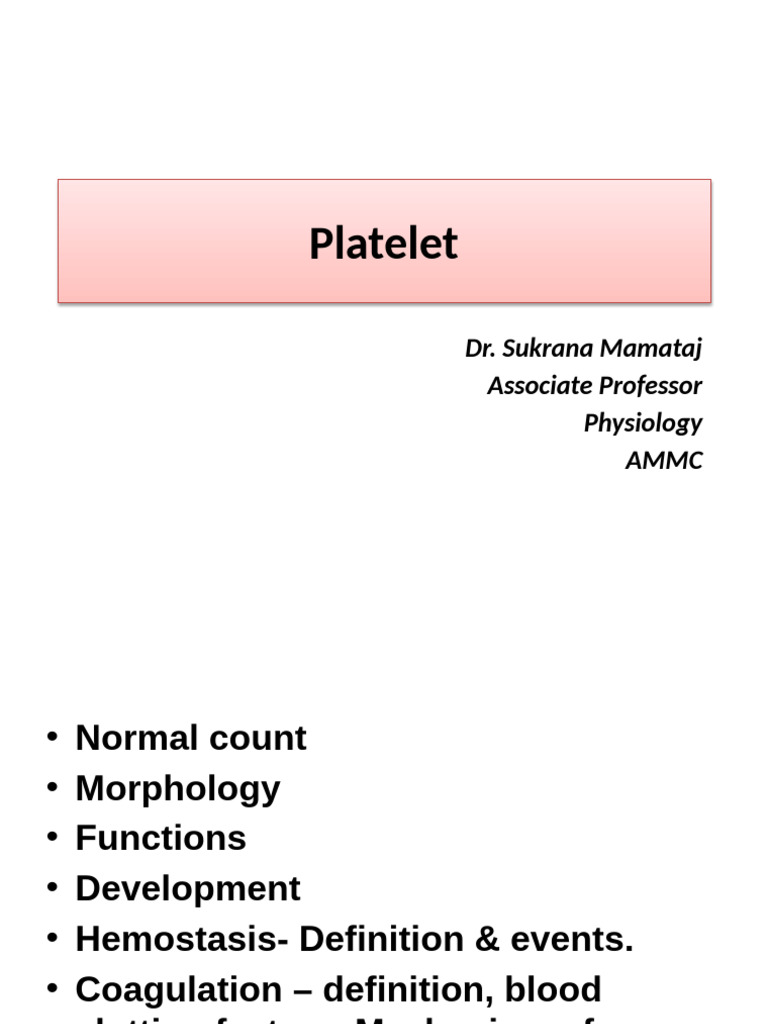 Platelet (1) | PDF | Coagulation | Platelet