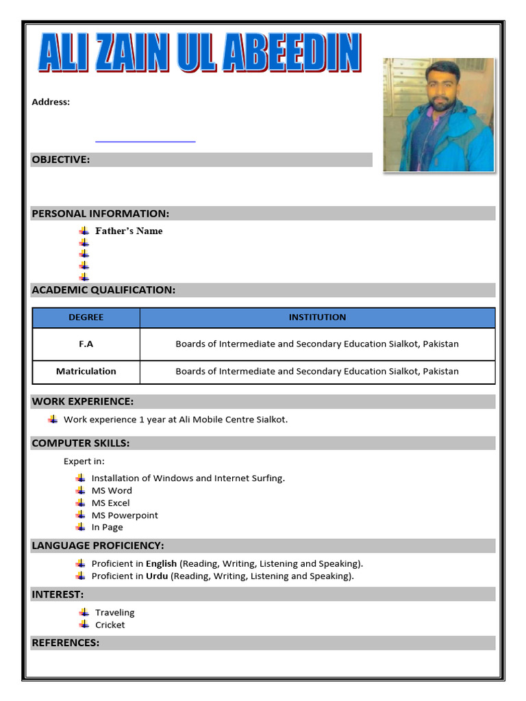Ali Zain CV | PDF