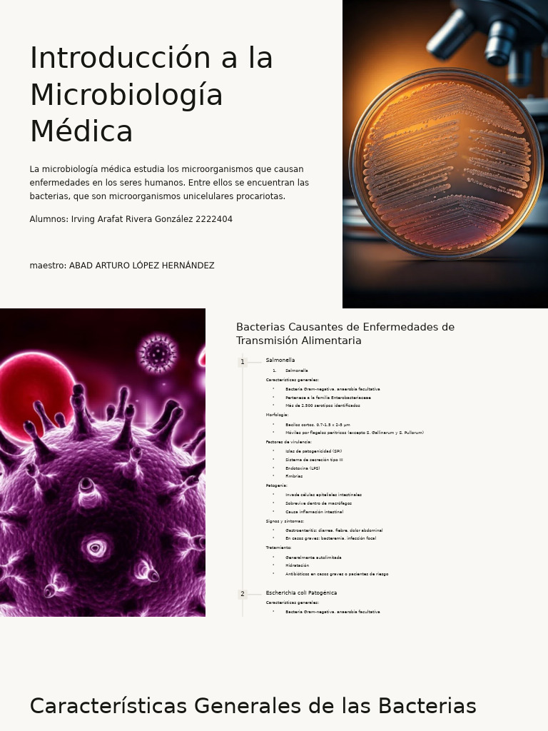Introducción a Microbiología Médica | PDF | Las bacterias | Salmonela