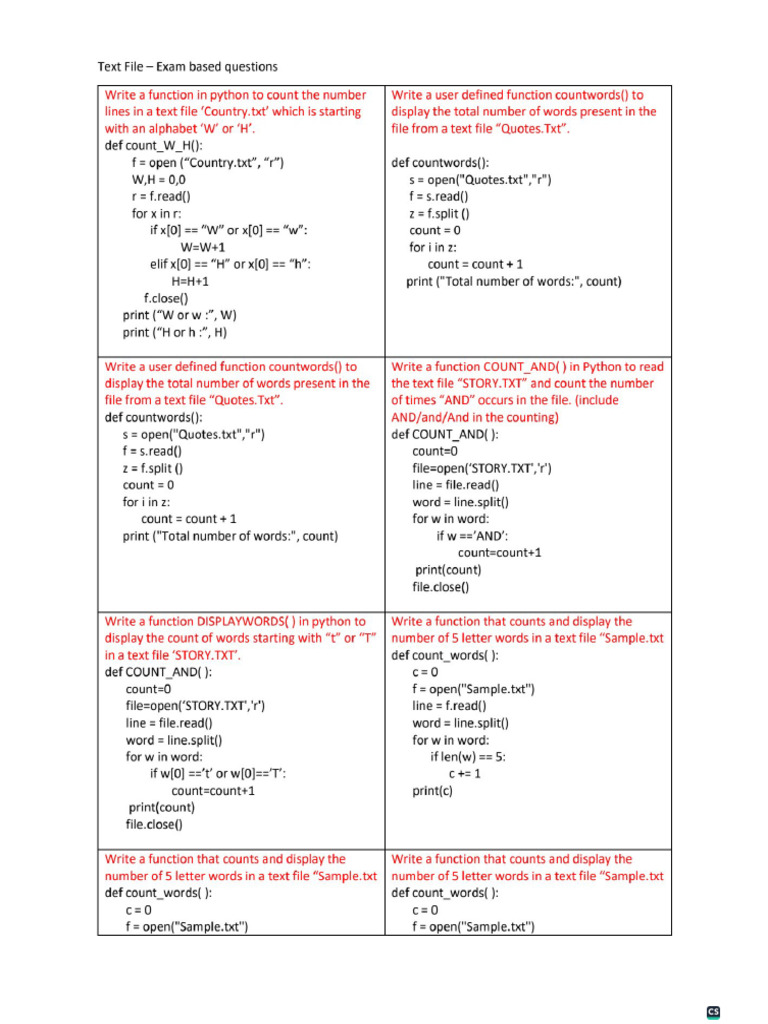 Text-File-exam-based-question | PDF