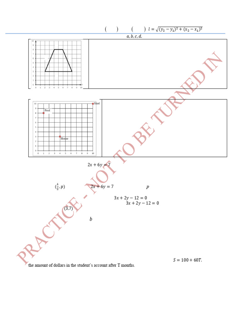 Math 115 Coordinate Geometry Test Guide | PDF | Equations | Cartesian ...