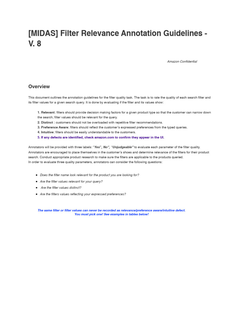 [MIDAS] Filter Relevance Annotation Guidelines - V. 8_Markedup_pdf | PDF | Brand | Annotation